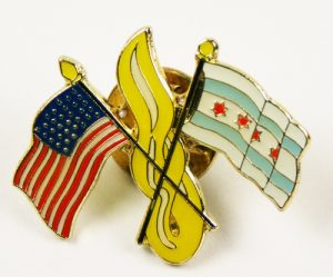 Chicago Crossed Flags Lapel Pin - Chicago Fire and Cop Shop
